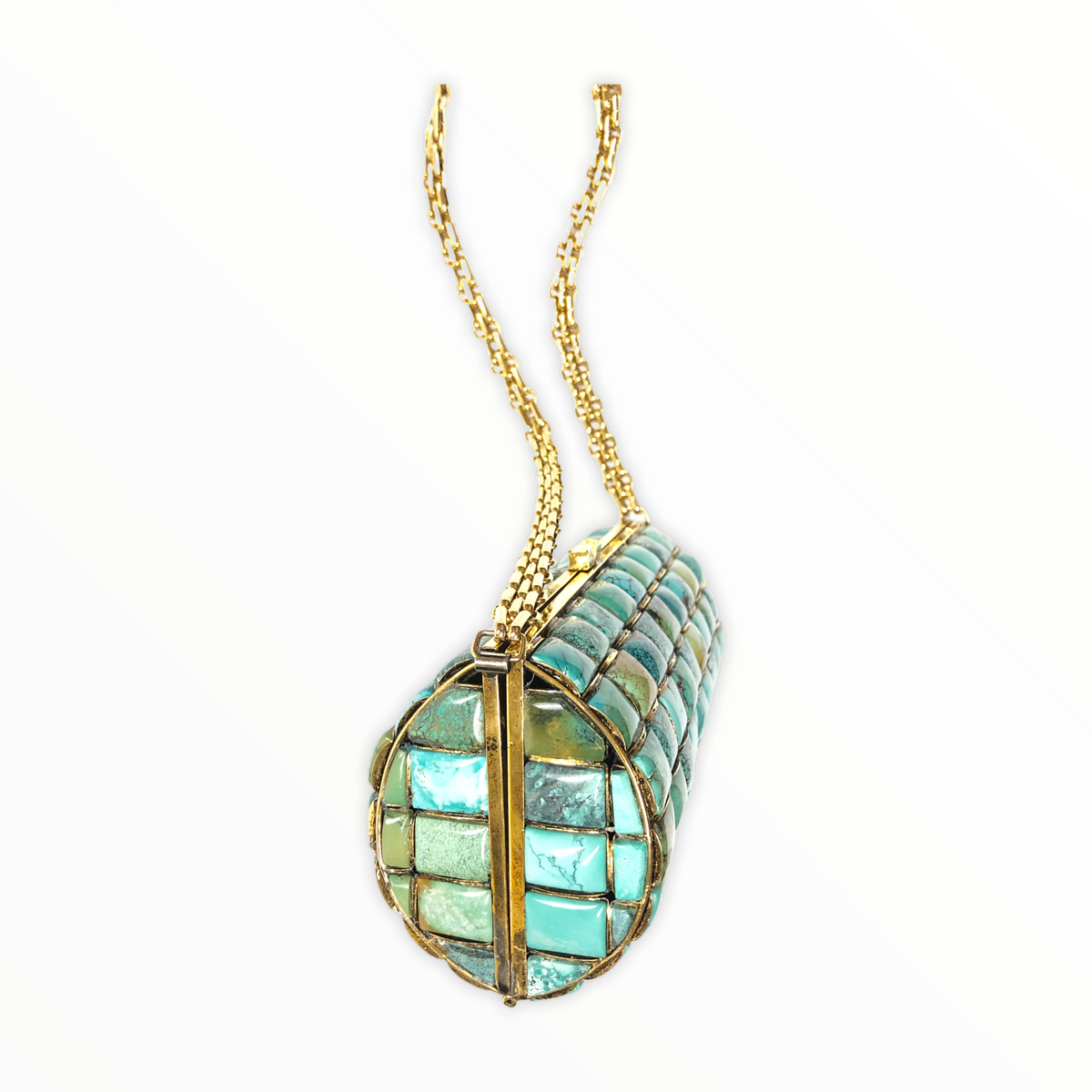 IRADJ MOINI TURQUOISE CLUTCH CHAIN SHOULDER STRAP HANDBAG – Chic ...